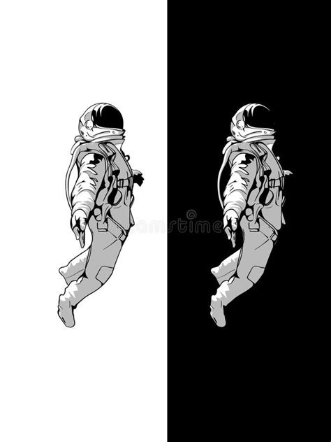 Astronaut Floating In The Stratosphere And Rocket Or Spaceship In Space