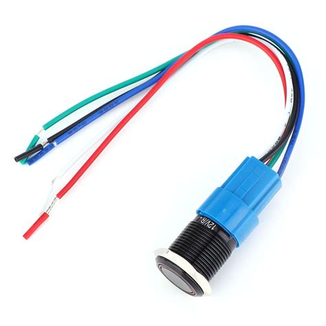 Neyseki 2 Sets 5 Pin Self Reset Metal Push Button Switch 1no1nc 12vdc 16mm Switch With Light Red