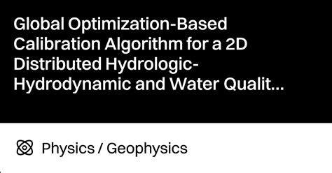 Global Optimization Based Calibration Algorithm For A 2d Distributed