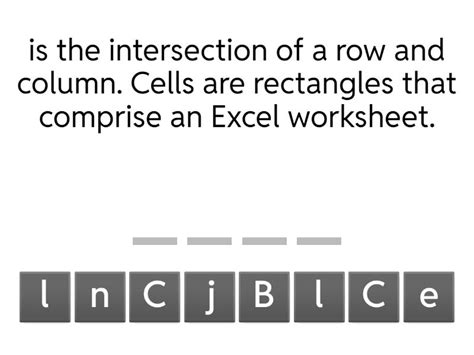 Guess The Parts Of Ms Excel Window Deletrea La Palabra