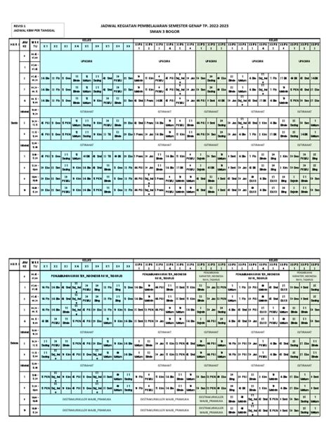 Jadwal Kbm 2023 Revisi 1 Pdf