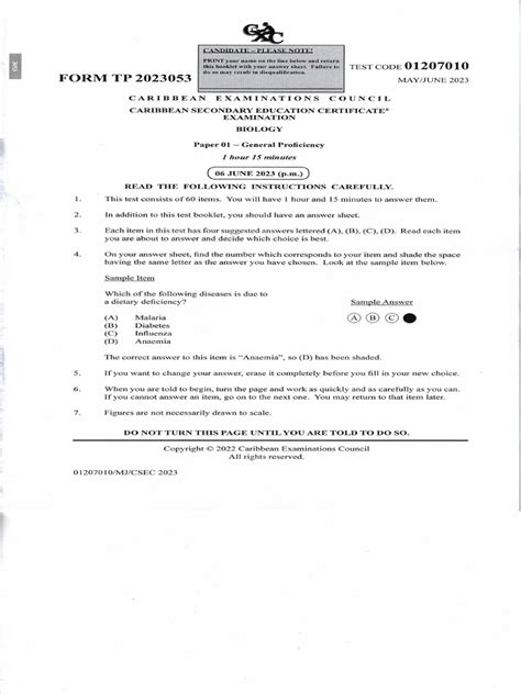 Bio Csec P1 2023 Pdf Bio Csec P1 2023 Pdf
