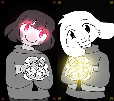 Asriel And Chara Monochrome By Thetallestlenny On Deviantart