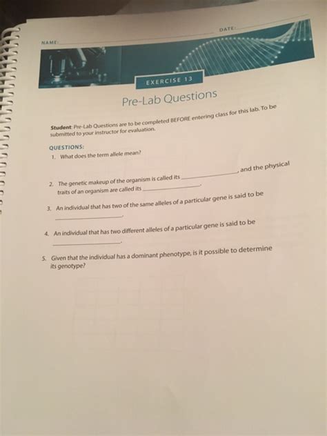 Solved EXERCISE Pre Lab Questions Babe Pre Lab Chegg Com