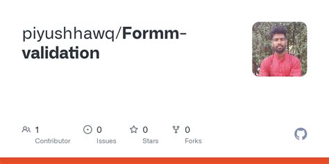 GitHub Piyushhawq Formm Validation