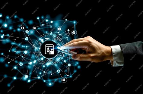 Premium Photo Businessman Touching Digital Document Management System Interface