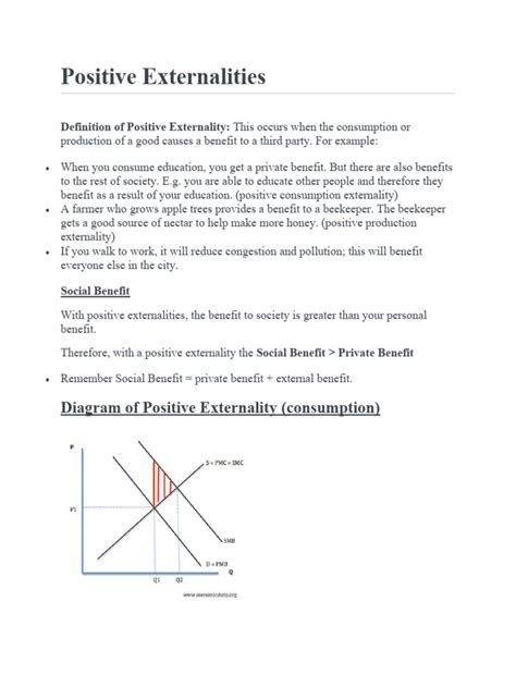 Positive Externalities Note Pdf Externality Market Economics