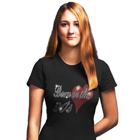 Born In The 90s Nineties Crystal Rhinestone Design Ladies Etsy