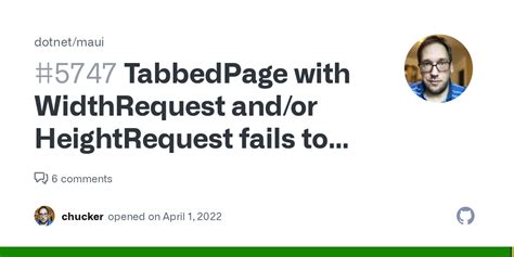 tabbedpage with widthrequest and or heightrequest fails to render