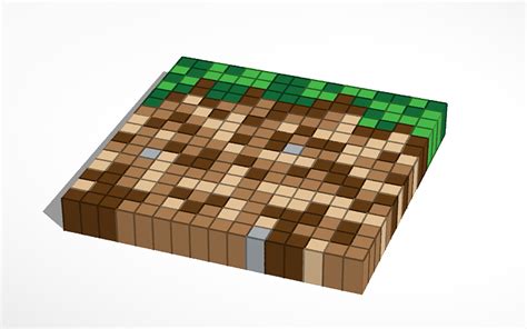 3d Design Minecraft Dirt Block Pixel Art Tinkercad