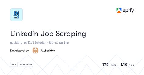Issues · Linkedin Job Scraping · Apify