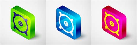 회색 배경에 격리 된 등색 자동차 오디오 스피커 아이콘 정사각형 버튼입니다 벡터 3차원 형태에 대한 스톡 벡터 아트 및 기타 이미지 3차원 형태 Mp3 플레이어 금속