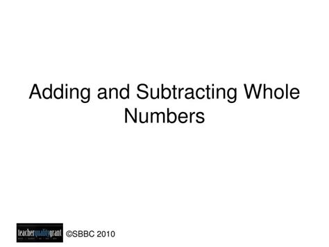 PPT Adding And Subtracting Whole Numbers PowerPoint Presentation Free Download ID