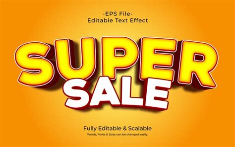Premium Vector Supar Sale 3d Vector Text Effect Fully Editable