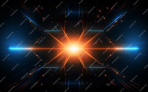 Premium Photo Futuristic Abstract Technology Background Geometric Vector With Orange And Blue