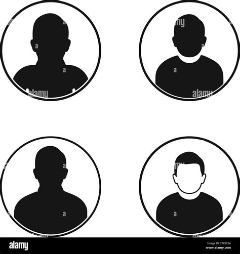 Man Icon Set Flat Style Vector Eps Stock Vector Image And Art Alamy