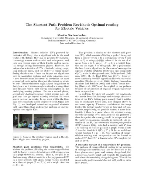 Pdf The Shortest Path Problem Revisited Optimal Routing For Electric Vehicles