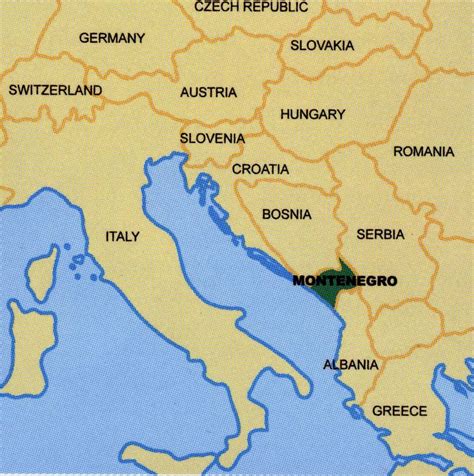 Travel Maps of Montenegro Coast and The Capital City Podgorica
