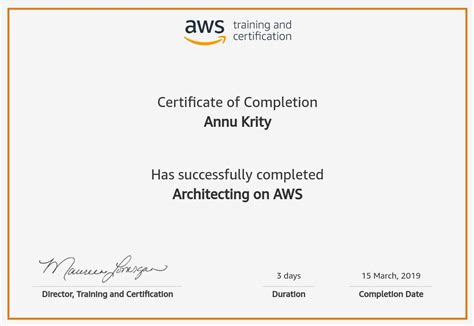 Annu Krity On Linkedin Successfully Completed Classroom Training On Architecting On Aws
