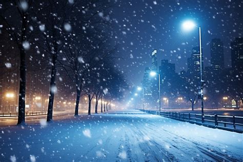 눈 내리는 뉴욕시 가로등 가로수 거리 배경 일러스트 및 사진 무료 다운로드 Pngtree