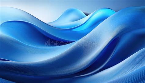 Abstract Blue Waves With Soft Textures Create Serene Background Stock Illustration