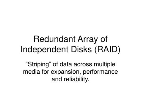 Ppt Redundant Array Of Independent Disks Raid Powerpoint