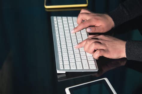 Premium Photo Caucasian Female Hands Typing In Computer Keyboard