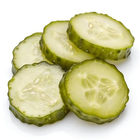 Pickled Cucumber Slices Isolated On White Background Stock Illustration Illustration Of Food