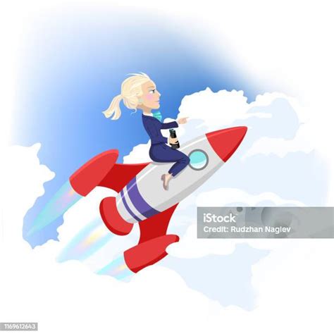 우주 로켓을 타고 날아가는 사업가 성공 성취 개념 만화 벡터 일러스트 레이션입니다 제트 팩에 대한 스톡 벡터 아트 및 기타 이미지 제트 팩 벡터 한 명의 여자만