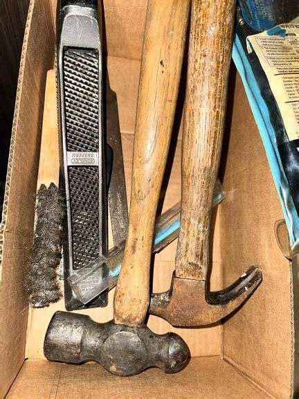 Garage Lot Hammers Rasp Files Pop Rivet Gun Kit Bartkus Auctioneers