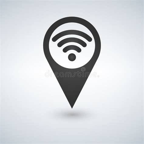 Pointer Map With Wifi Internet Signal Connection Stock Illustration