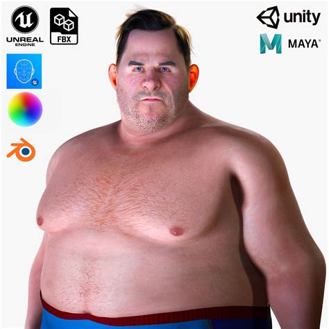 Artstation Fat Man Naked And Clothed