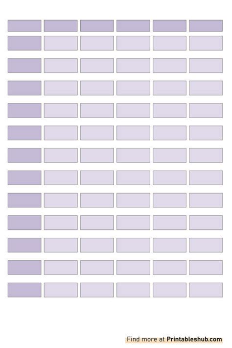 Blank Comparison Column Grid Chart Templates School Timetable