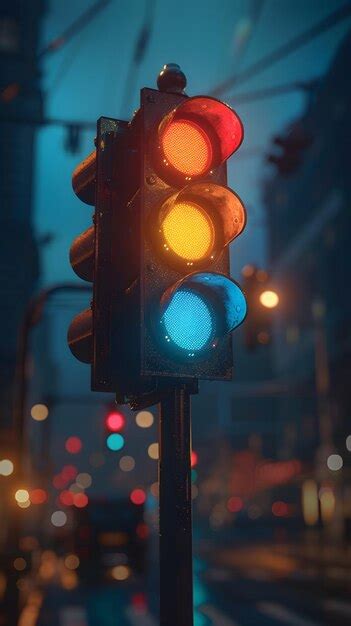 Customized Traffic Light Animation Concept With Ultrarealistic Detailing In Photo Stock Concept