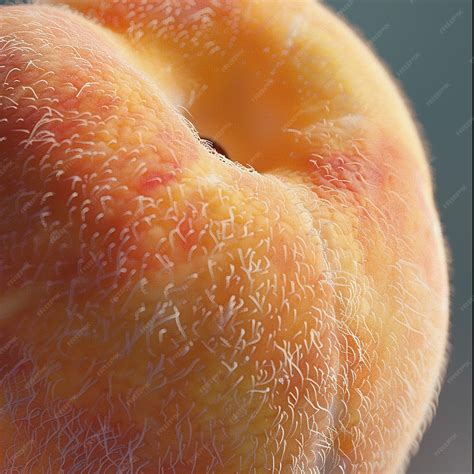 Closeup Of A Ripe Yellow Peach With Fuzzy Skin Premium Ai Generated Image
