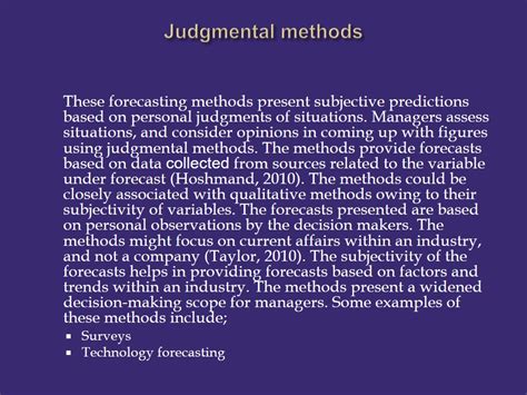 Principles Of Forecasting And Forecasting Methods 1447 Words