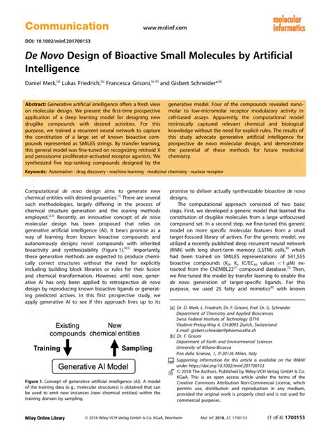 Molecular Informatics 2018 Merk De Novo Design Of Bioactive Small