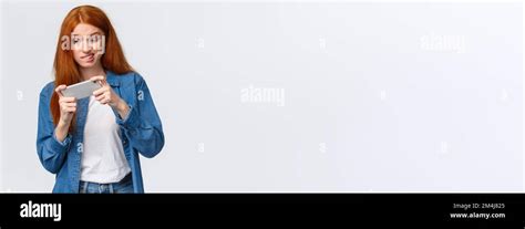 Girl Having Intense Fighting Round In Game Tap Screen And Trying Beat Friends Score In App