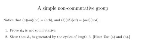 solved a simple non commutative group notice that