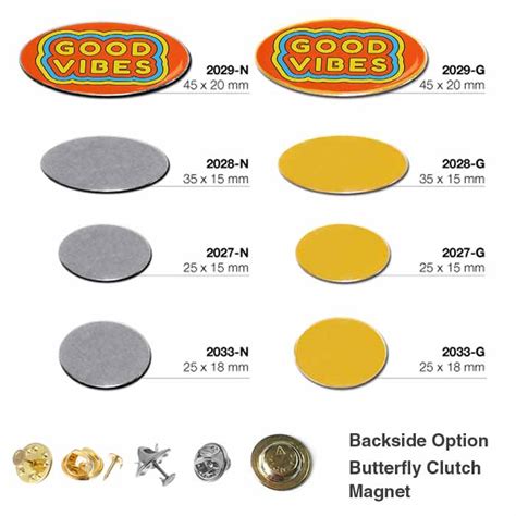 Oval Shape Flat Logo Badges Pins For Branding And Events