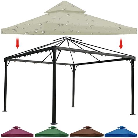 Jhlp Waterproof Gazebo Canopy Replacement Covers 2 Tier Oxford Cloth