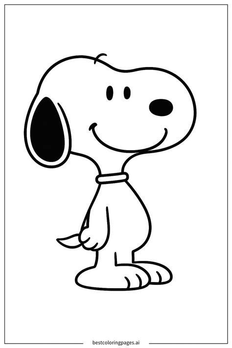 Snoopy Smiling Coloring Page Free Printable Bestcoloringpages Ai