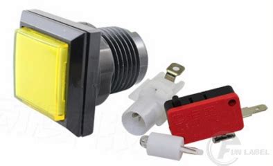 Arcade Square Shape Led Illuminated Push Button With Micro Switch FunLabel Amusement Machine Games