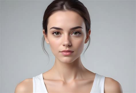 Premium Photo Front View Of A Beautiful Woman With A Clean Background