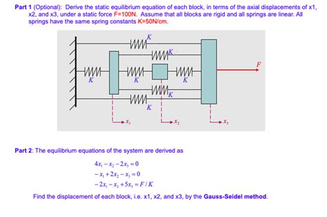 Solved Part 1 Optional Derive The Static Equilibrium
