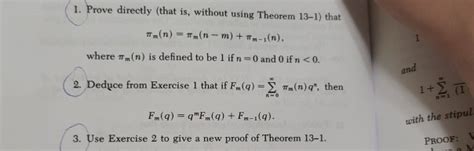 Solved Prove Directly That Is Without Using Theorem Chegg Com