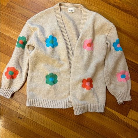 Bibi Sweaters Bibi Flower Cardigan Poshmark