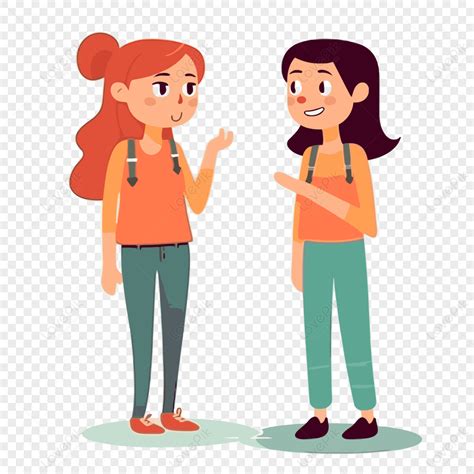 Hablando Clipart Dos Niñas Hablando Entre Sí Dibujos Animados Vector