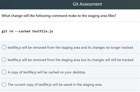 Solved Git Assessment What Command Would You Use To Create A