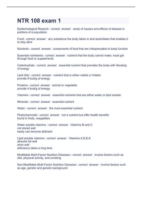 Ntr 108 Exam 1 Question And Answers Correctly Solved 2023 Ntr Stuvia Us